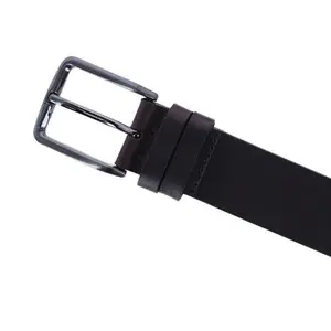 IBEX ENGLAND Casual Belt With Double Loop Keeper - Dark Brown
