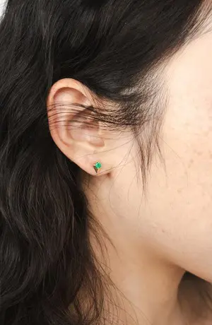 VALANI ATELIER Elegance Emerald Geometric Stud Earrings