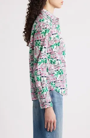 Boden Sienna Print Cotton Button-up Shirt