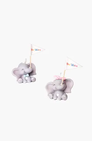 SOUTHLAKE GIFTS Southlake Baby Elephant Candle - Boy And Girl Set