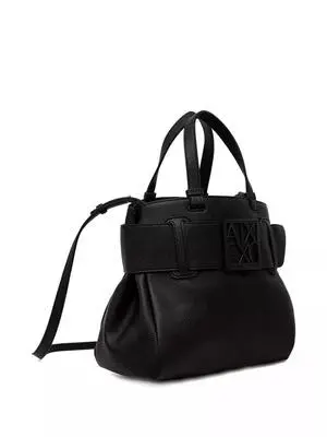 Armani Exchange Textured Leather Tote - Black