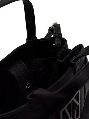 Armani Exchange Textured Leather Tote - Black