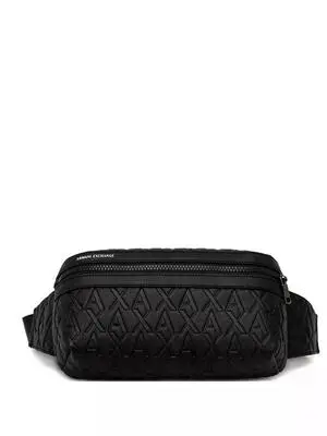 Armani Exchange Logo-patterned Belt Bag - Black