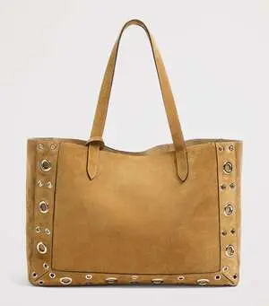 Valentino Garavani Suede Nellcôte Tote - Brown