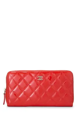 Chanel Quilted Patent Wallet - Red