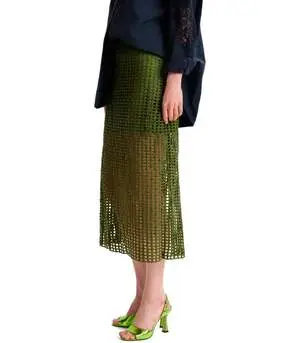 Essentiel Antwerp Khaki Midi Skirt