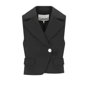 Ganni Button Detailed Vests For Women