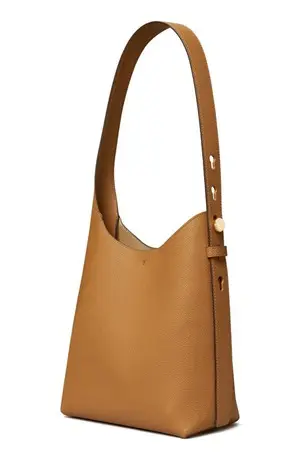 Tory Burch Small Romy Pebble Leather Hobo Bag - Tiramisu
