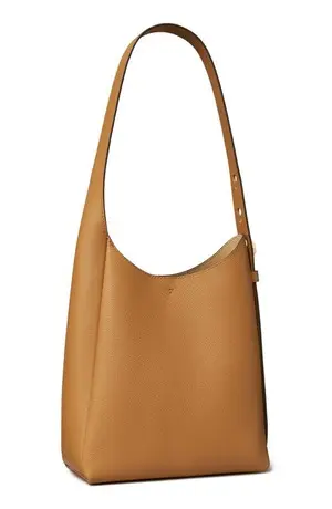 Tory Burch Small Romy Pebble Leather Hobo Bag - Tiramisu