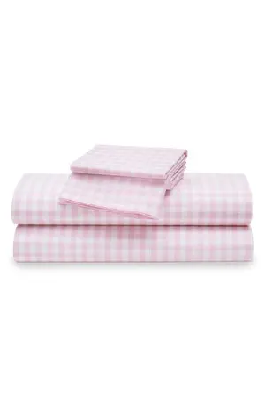 PETITE PLUME Signature Collection Gingham Sheet Set - Pink