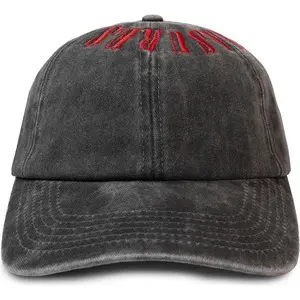 PLEASURES Onyx Crown Baseball Cap - Black/ Red