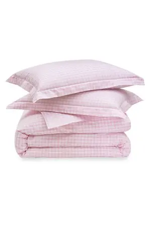 PETITE PLUME Signature Collection Gingham Duvet Cover & Shams Set - Pink