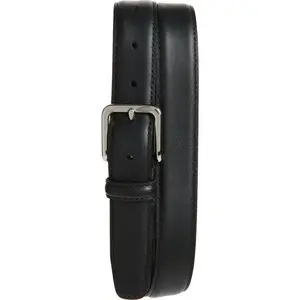 Vince Topstitch Leather Belt - Black
