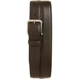 Vince Topstitch Leather Belt - Cacao Brown