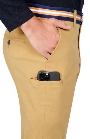 CON.STRUCT Slim Fit Cotton Stretch Pants - Tan