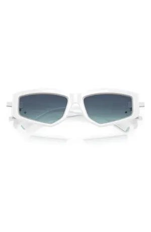 Tiffany & Co. 55mm Pillow Sunglasses - Bright White/azure Blue