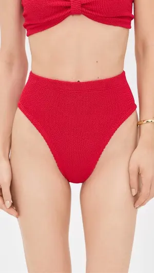 Hunza G High Waisted Bikini Bottom - Red