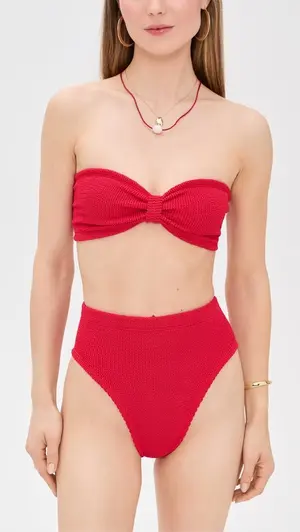 Hunza G High Waisted Bikini Bottom - Red