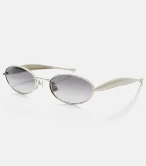 Bottega Veneta Sardine Oval Sunglasses - Silver