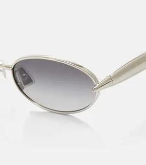Bottega Veneta Sardine Oval Sunglasses - Silver