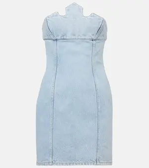 Coperni X Disney® Denim Bustier Dress - Blue