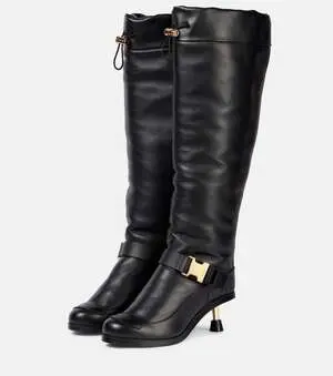 Sacai Leather Knee-high Boots