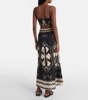 Johanna Ortiz Printed Cotton Bra Top