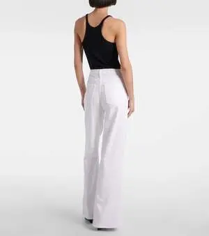 7 For All Mankind Jo High-rise Wide-leg Jeans - White