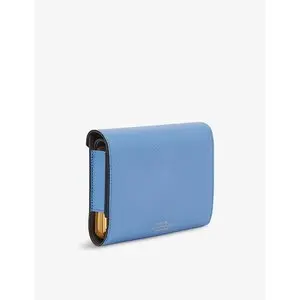 Smythson Cross-grained Leather Double Playing Cards Set - Nile Blue
