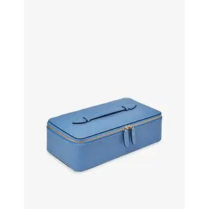 Smythson Panama Leather Jewellery Case - Nile Blue