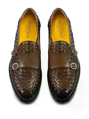 DOUCAL'S Leather Double-buckle Monk Shoes