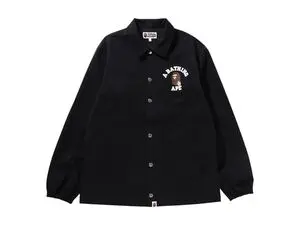 A BATHING APE Go Ape Pointer College Coach Jacket - Black