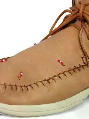 Visvim Fbt Beaded Moccasin Boots - Brown