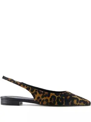 NOTABENE Gilda Leopard-print Slingback Ballerinas - Brown