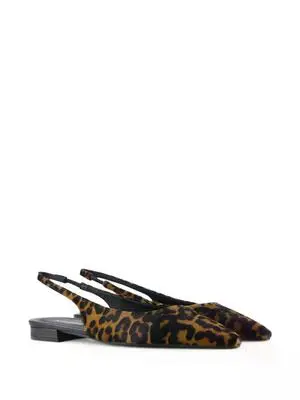 NOTABENE Gilda Leopard-print Slingback Ballerinas