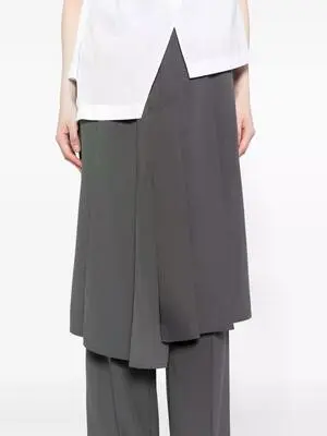 Goen.j Asymmetrical Pleated Trousers - Grey