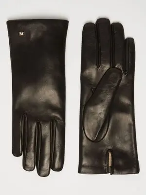 Max Mara Nappa Leather Gloves - Black
