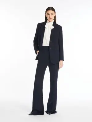 Max Mara Flared Cady Trousers - Navy