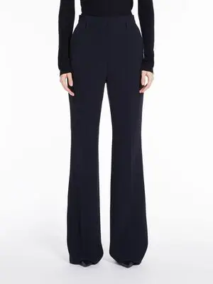 Max Mara Flared Cady Trousers - Navy