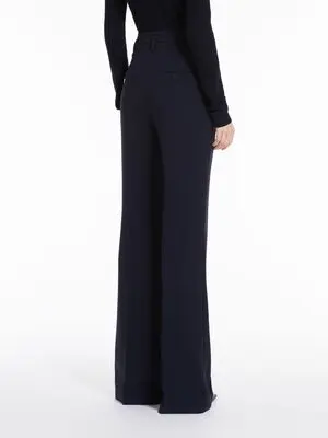 Max Mara Flared Cady Trousers - Navy