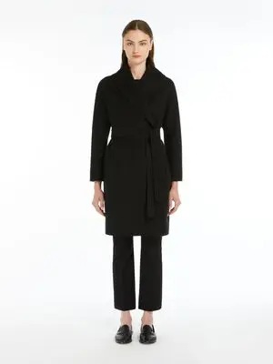 Max Mara Double-faced Wool Robe Coat - Black