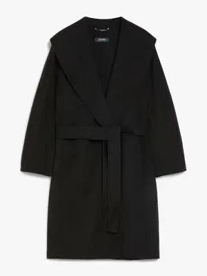 Max Mara Double-faced Wool Robe Coat - Black