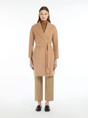 Max Mara Double-faced Wool Robe Coat - Camel