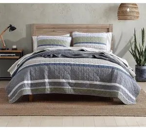 Eddie Bauer Salmon Ladder Khaki-navy Twin Quilt Sham Set - One-color