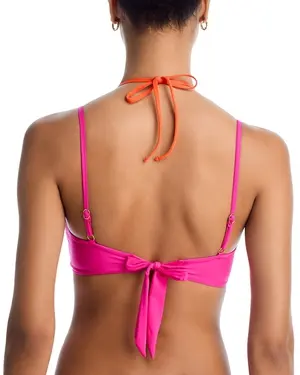Aqua Layered Look Bikini Top - Pink/orange