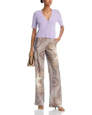 Veronica Beard Grigore Silk Pants - Stone Khaki