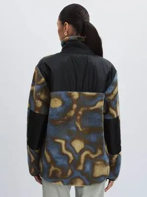 Rains Fleece Abstract Print Zip-through Jacket