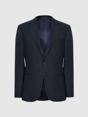 REISS Kin Slim Fit Single Breasted Linen Blazer