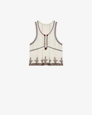 Isabel Marant Beige Kourtney Top - Ecru
