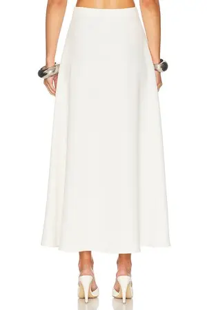 HELSA The Heavy Crepe Midi Skirt - Ivory